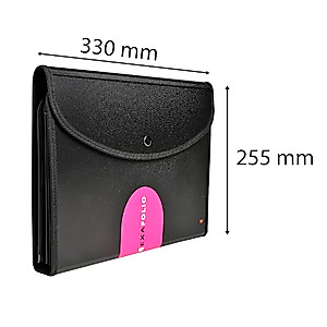 Exacompta - Ref 55834E - Exactive - Conference Folder - 25.5 x 33cm in Size, Suitable for A4 Documents, 13 Customisable Tabs, Writing Pad Supplied - Black