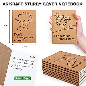 Feela 30 Pack Kraft Notebook, 15 Different Designs 80 Lined Pages A6 Journal, 4.1 X 5.8 Inches Cute Mini Pocket Notebooks and Journals for Women Travelers Girls Students Making Plans Writing Memos