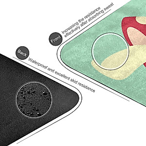 Travel Yoga Mat Non Slip - Mushroom Foldable Exercise Mat Lightweight Work Out Mat with Bag Sweat Absorbent Travel Yoga Mat for Travel Yoga Pilates Home