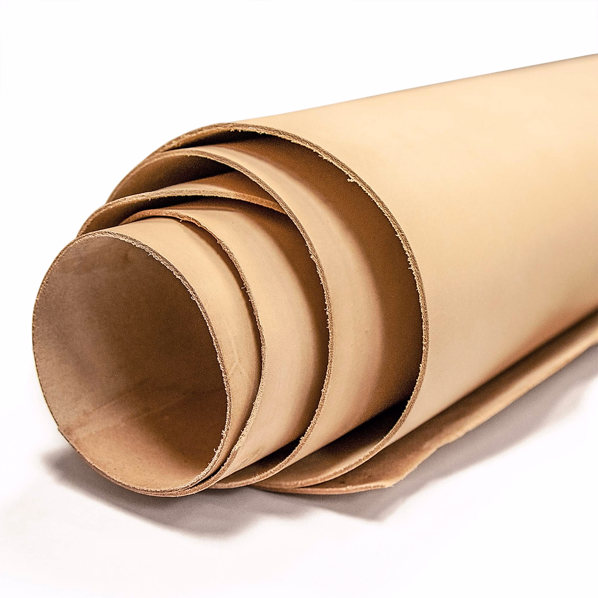 Realeather Cowhide Veg Tan Double Shoulder Leather Sheet for Crafting, 4-6 oz