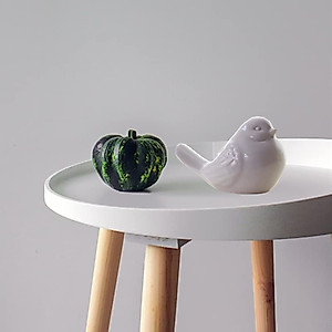 XIOU Ceramic Birds, Porcelain Bird Figurine Statue, Animals Figurines Ornaments, Mini Bird Home Decoration, Statues Decor for Garden Living Room Bedroom Office, Wedding Decor (White)