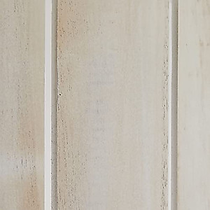 Rustic Wooden Serving Tray with Metal Handles for Coffee Table, Farmhouse Home Decor (White, 16.3 x 11.6 x 3.25 in)