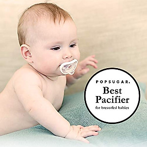 Nanobebe Baby Pacifiers 0-3 Month - Orthodontic, Curves Comfortably with Face Contour, Award Winning for Breastfeeding Babies, 100% Silicone - BPA Free. Baby Registry Gift 4pk,Teal/Grey