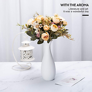 SimFre Artificial Flowers, Fake Flowers Artificial Pearl Bud Bouquet for Home Garden Party Wedding Decor and Table Centerpieces 3Pcs (Orange)