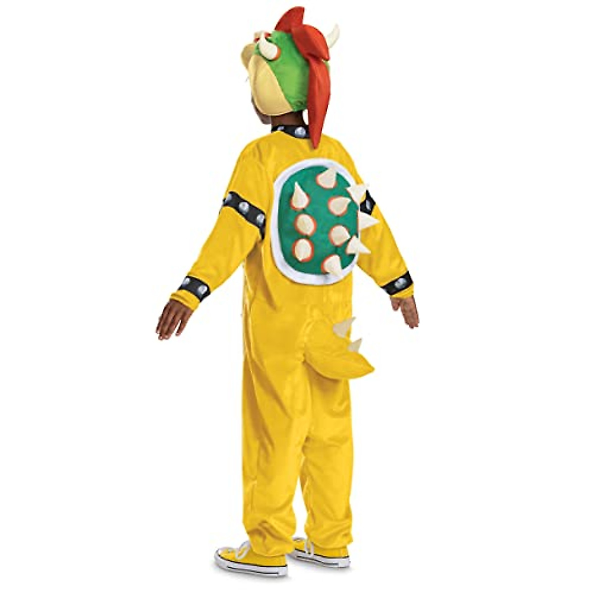 Bowser Costume Hooded Jumpsuit, Official Super Mario Character Costume for Kids, Size (14-16)