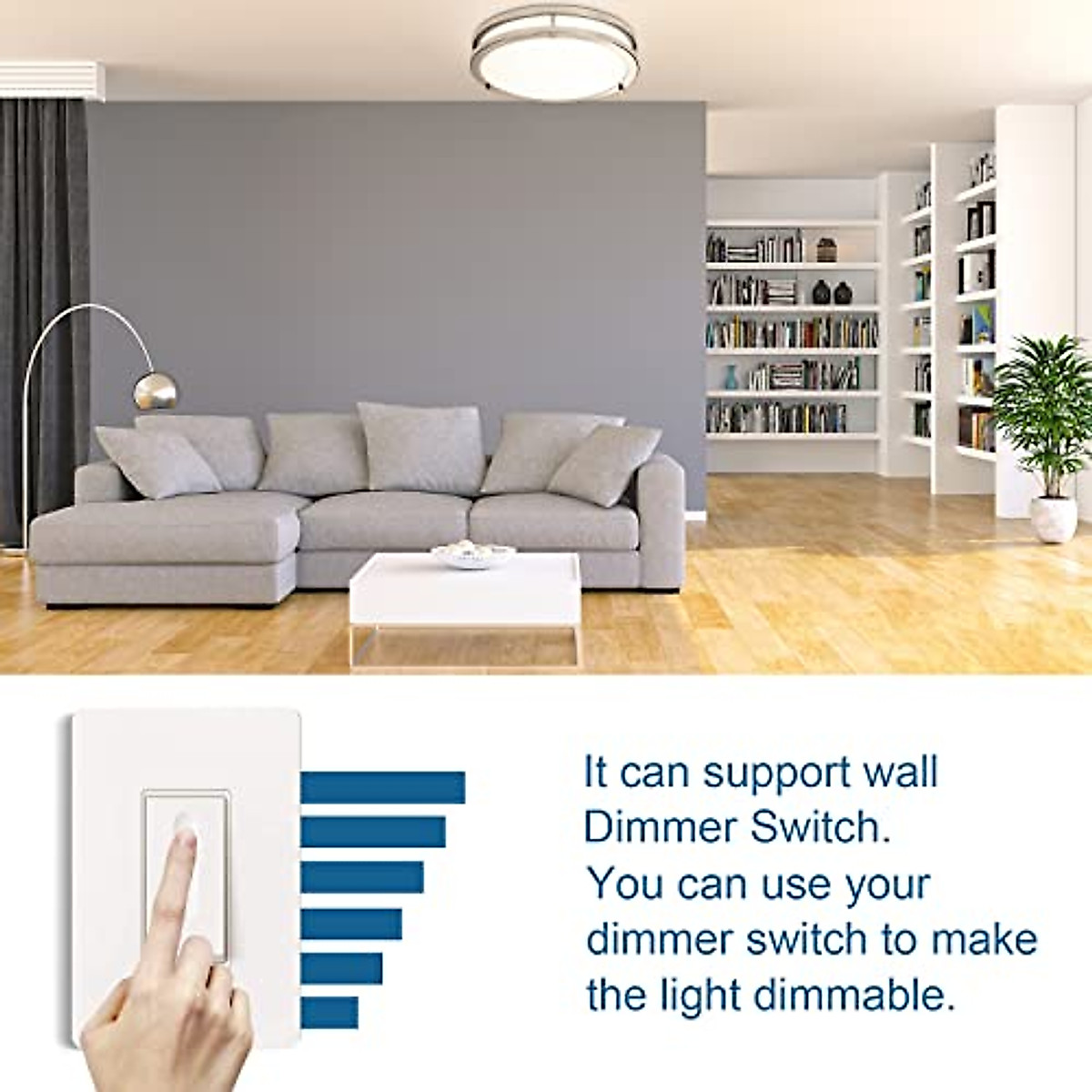 Aulwoouu 36W LED Ceiling Light Fixture, 13in Brushed Nickel Light Fixtures Ceiling Mount, Flush Mount, Dimmable Super Bright 2000 Lumens, 5000K Daylight White Ceiling Lamp for Bedroom, Bathroom etc