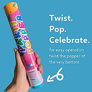 12 Pack Confetti Cannon Confetti Poppers | Shiny Multicolor | TUR Party Supplies | Launches Up to 25ft | Giant (12 in) | Party Poppers for New Years Eve, Christmas, Graduation, Birthdays, Weddings