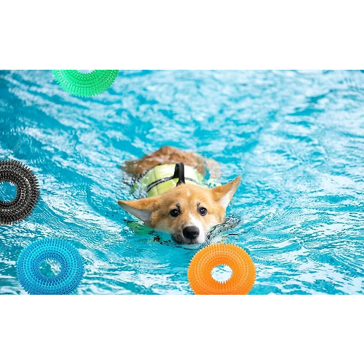 NIAOSANM Dog Squeaky Chew Toys for Aggressive Chewers Dental Teething Cleaning (Non-Toxic Soft Natural Rubber), Cute Crystal Ring Design -4.92 inches (Purple)