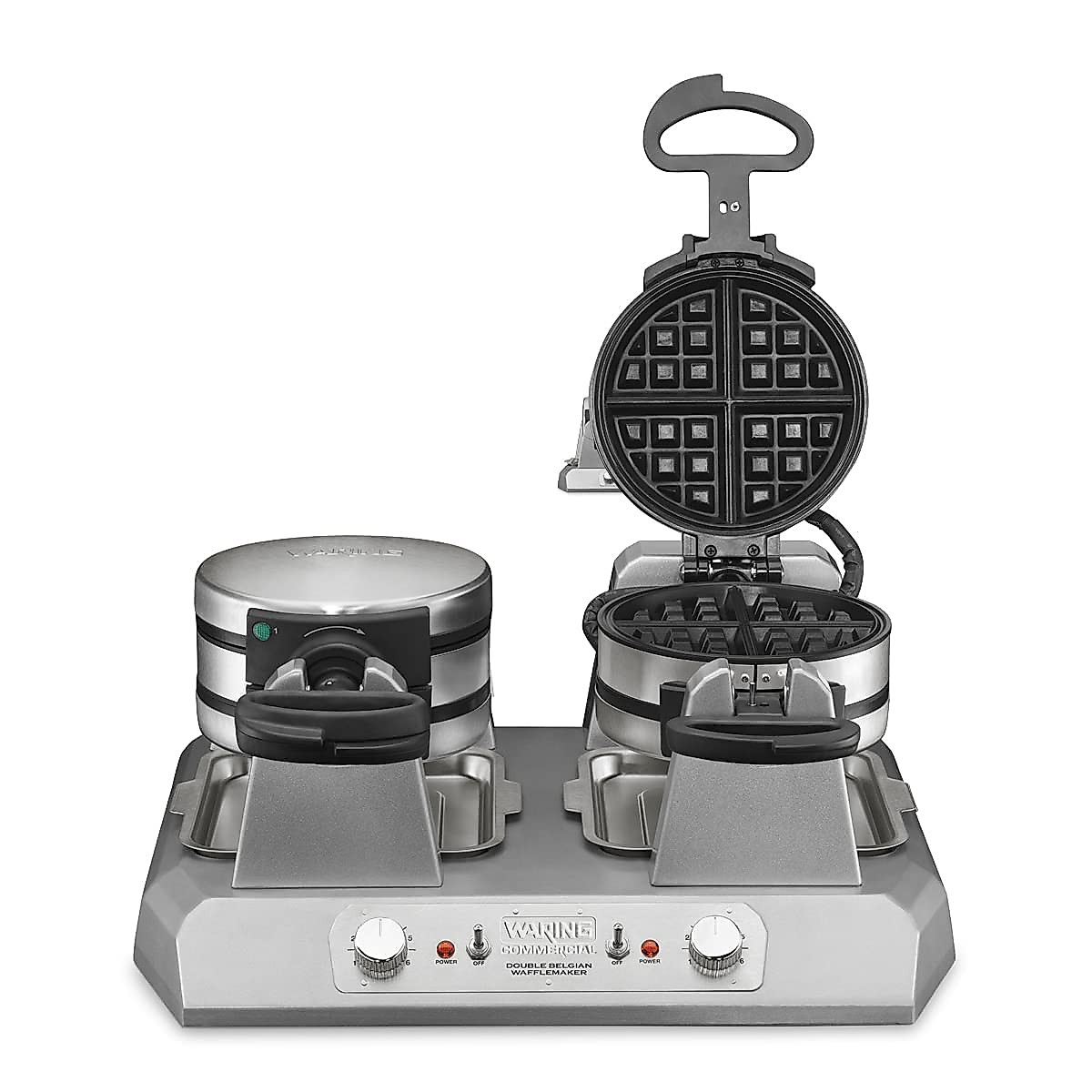 Waring Commercial WW300BX Double Side by Side Belgian Waffle Maker, Coated Non Stick Cooking Plates, Produces 75 Waffles Per Hour,208V, 2700W, 6-15 Phase Plug