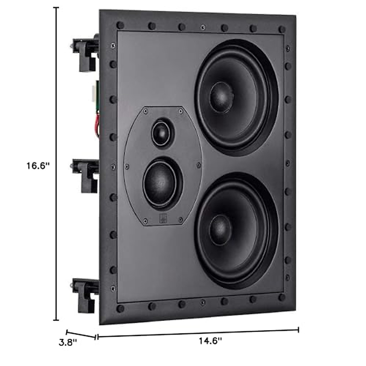 Monolith THX-LCR - THX Ultra Certified 3-Way LCR in-Wall Speaker, 1in Silk Dome Tweeter, for Home Theater, Easy Install, Black