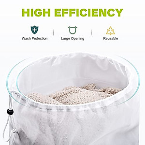 OTraki 20 x 24 inch Small Laundry Mesh Bag 2 Pack Drawstring Dirty Clothes Washing Bags Heavy Duty Laundry Net Bag for Delicates Toys Storage in Home College Dorm Apartment Hotel Beach White