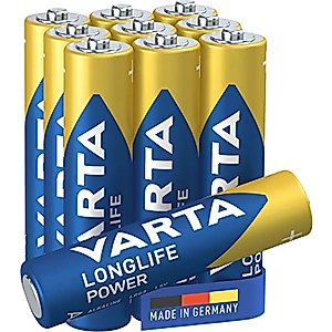 VARTA Longlife Power AAA Micro LR03 Alkaline Battery (10-Pack) - Made in Germany - Ideal for Toys, Torches, Controllers and Other Battery-Powered Devices