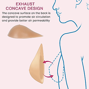 IVITA One Piece A Cup Teardrop Shape Silicone Breast Forms Fake Boobs for Mastectomy Prosthesis Bra Pads Inserts Crossdressers
