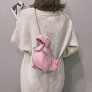 T-Rex Studded Chain Crossbody Bag Women Chain Purse Shoulder Bag Gift Dinosaur Design Leather Mini Messenger Bag