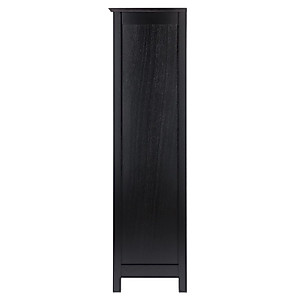 Winsome Wood Terrace 6-Pc Storage Shelf with 5 Foldable Woven Baskets - Espresso and Chocolate