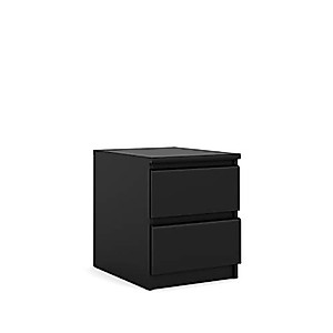 Tvilum 2 Drawer Bedroom Nightstand Nighstand, 19.69 in x 15.91 in x 19.49 in, Black