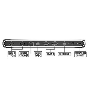 Corsair TBT100 Thunderbolt™ 3 Dock – 85W charging, Dual 4k 60Hz Support, 2x HDMI, 40Gb/s ,USB-C Gen 2 (15W) x2, USB-A 3.1 (7.5W) x2, Gigabit Ethernet – For Mac and PC laptops