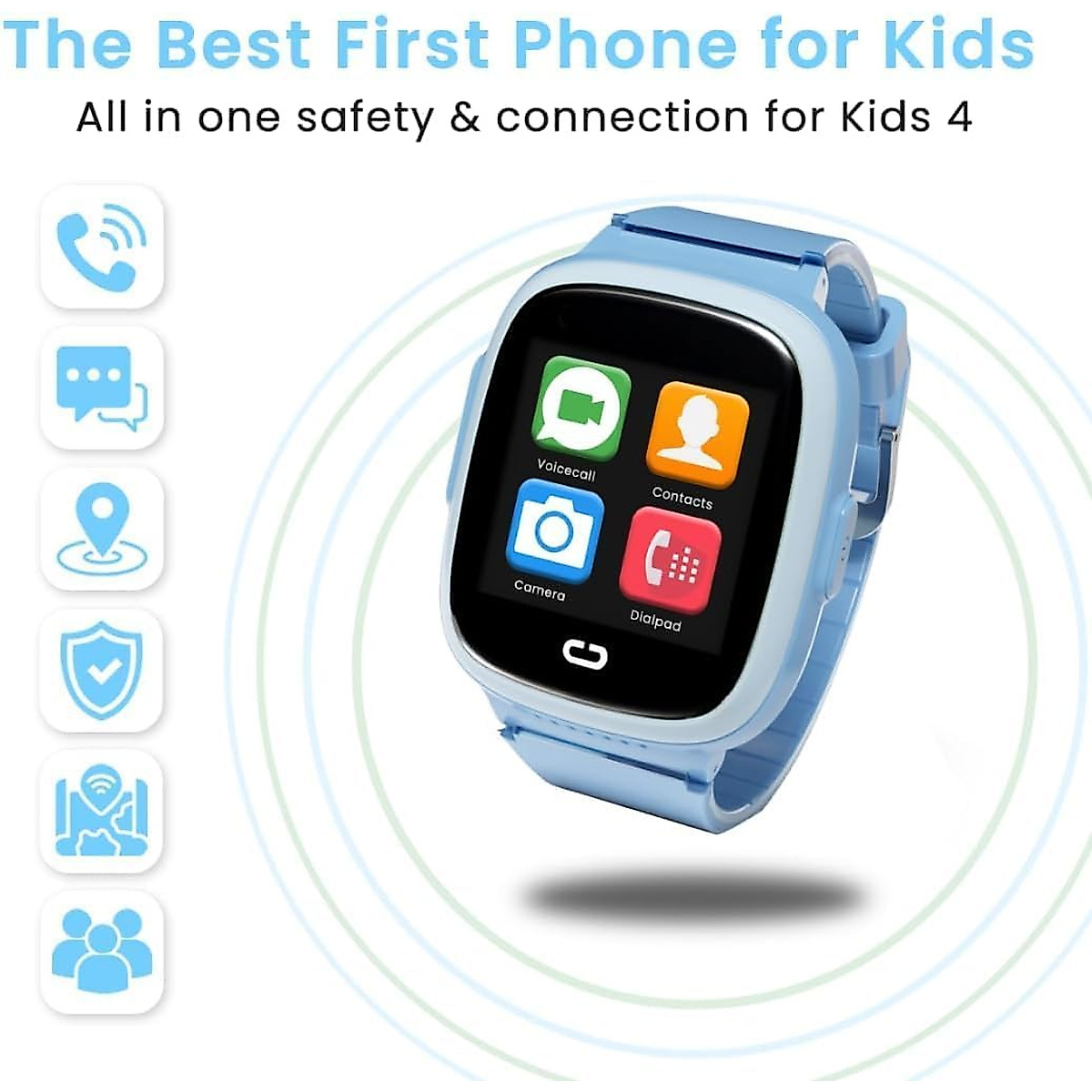 New 4G Edition - Kids Smart Watch (Blue) for Boys Girls (Age 3 Years +) - Touch-Screen Smartwatch with SIM Card – Remote Monitoring/Video Call/GPS Tracker - Ready Out of The Box
