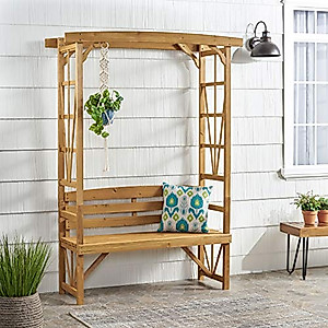 Christopher Knight Home Lydia Traditional Firwood Arbor Bench, Teak