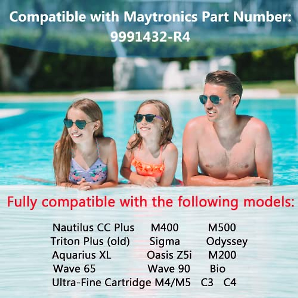 KGC Robotic Pool Cleaner Filters Compatible with Dolphin Nautilus CC Plus, M400 / M500, 4 Packs Filters Ultra Fine Cartridge Filter Panels, Part# 9991432-R4