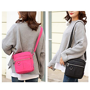 KARRESLY Casual Nylon Purse Handbag Crossbody Bag Waterproof Shoulder Bag for Women(Deepred)