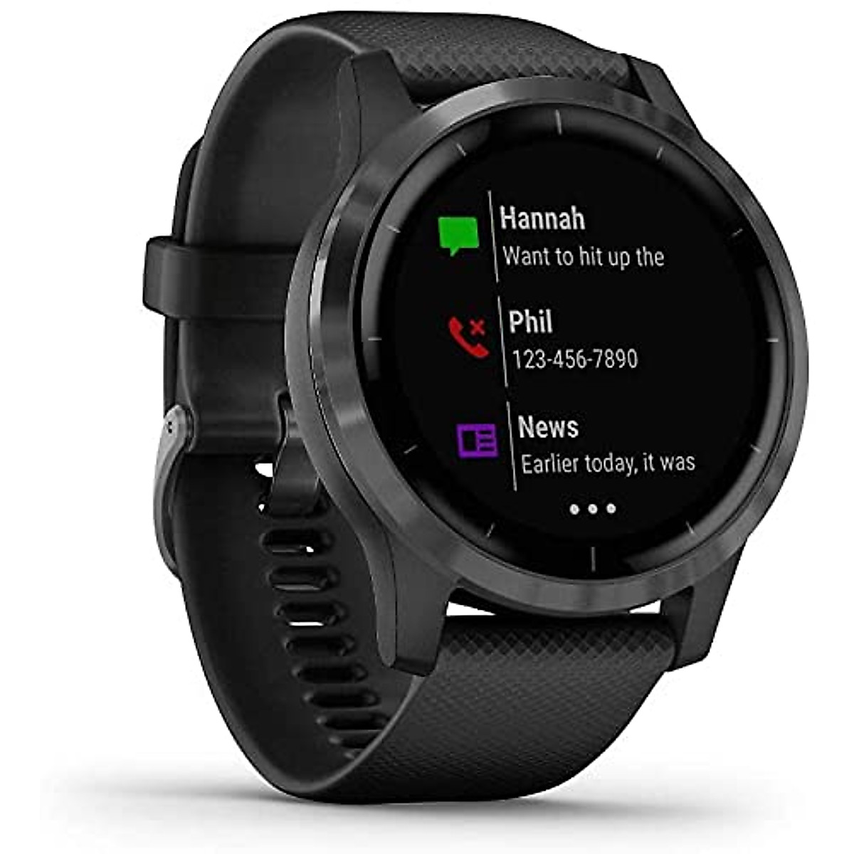 Garmin vívoactive 4, GPS Smartwatch, Features Music, Body Energy Monitoring, Animated Workouts and More, Black, with Kwalicable Cleaning Cloth