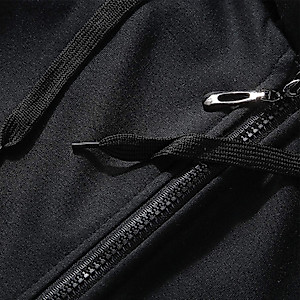 ZITY Men's Zip Up Hoodie Heavyweight Winter Sweatshirt Fleece Sherpa Lined Warm Jacket Black Large