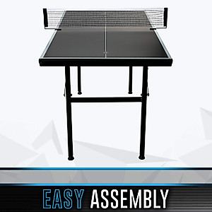 Franklin Sports Mid-Sized Table Tennis Table - Optimum Mid-Size Table - Perfect for Kids or Smaller Rooms - Easy Assembly - Pro Quality - 53" x 29.5", Blue/White