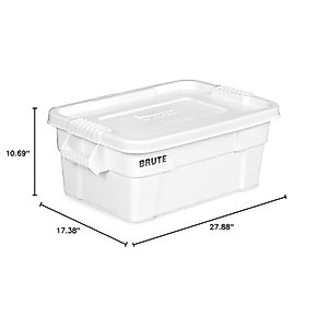 Rubbermaid FG9S3000WHT Brute Tote - 27-7/8 x 17-3/8 x 10-11/16 - White - Lot of 6