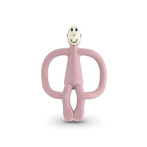 Matchstick Monkey Original Teething Toy for Baby 3 Months+, BPA-Free Food Grade Silicone, Easy to Hold & Naturally Fits in Mouth, Stimulates and Massages Sore Gums, Dusty Pink