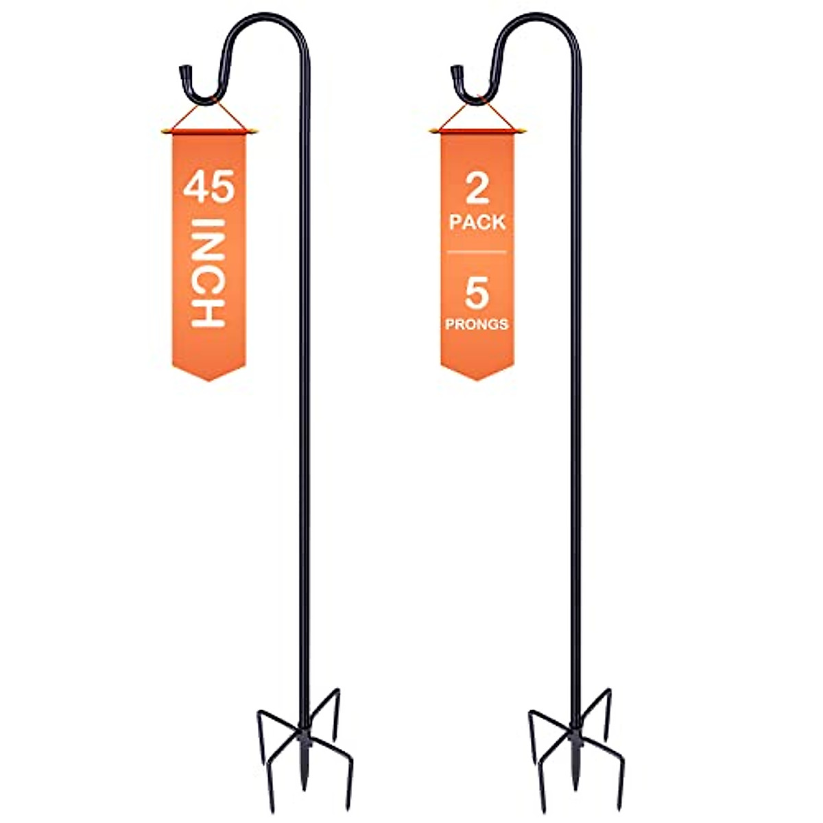 Shepherd-Hooks Adjustable for Bird-Feeder Lantern Plant-Hook Garden-Stake - Plant Stand Hanger for Outdoor Flower Basket, Bird Feeder Hanger Weddings Décor