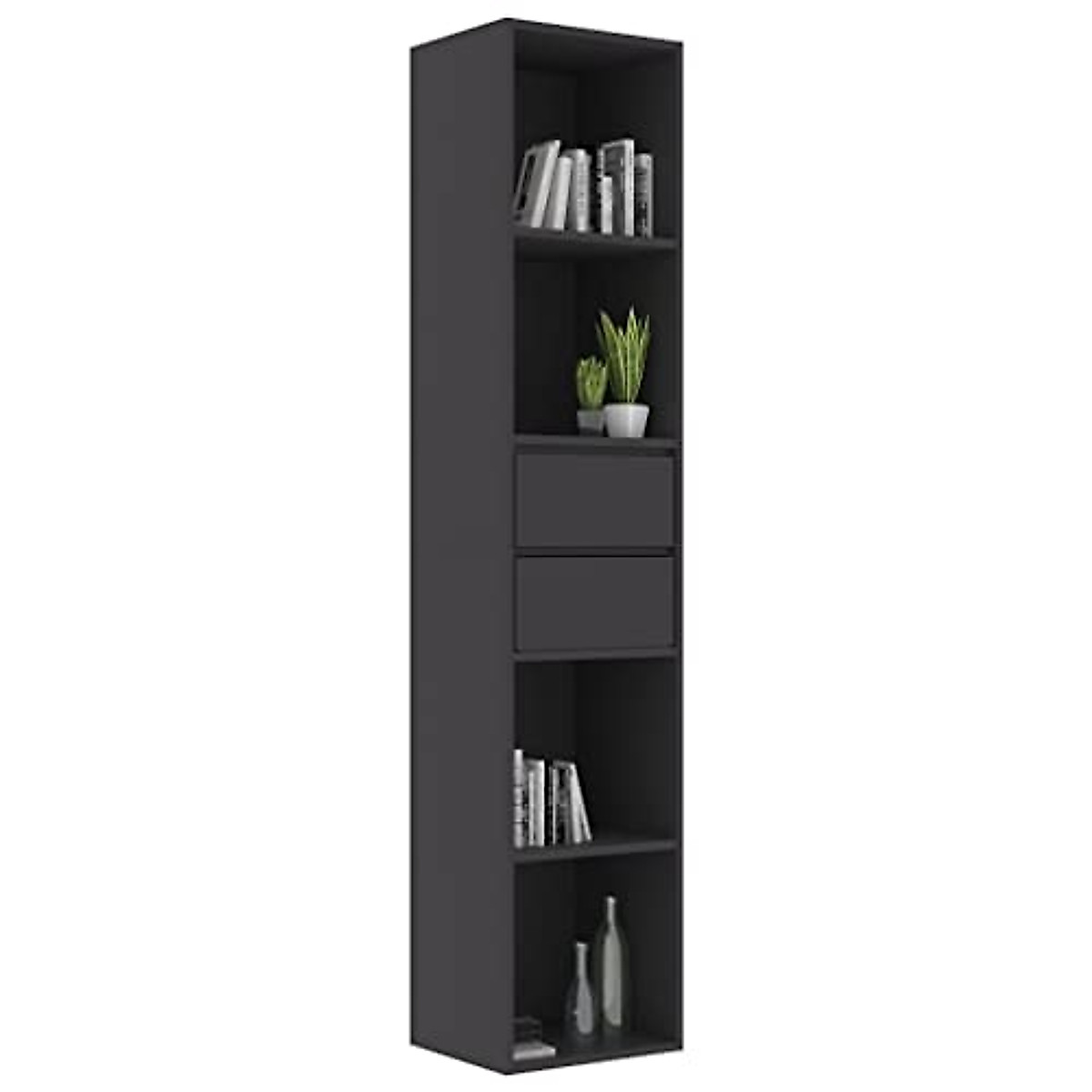 Book Cabinet Storage File Rack Organizer for Filing Kitchen Bathroom Toilet Pantry Corner Home Holder Shelf Outdoor Indoor Wall Garage Lock Gray 14.2"x11.8"x67.3" Chipboard