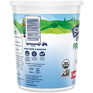 Stonyfield Organic Whole Milk Probiotic Yogurt, Plain, 32 oz. – Immunity & Digestive Health