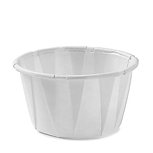 Vakly Disposable Paper Souffle Medicine Cups 1 Ounce [Pack of 500] Cups for Medication Distribution, Pills, Tasting, Condiments, Food and Dessert Serving (500)