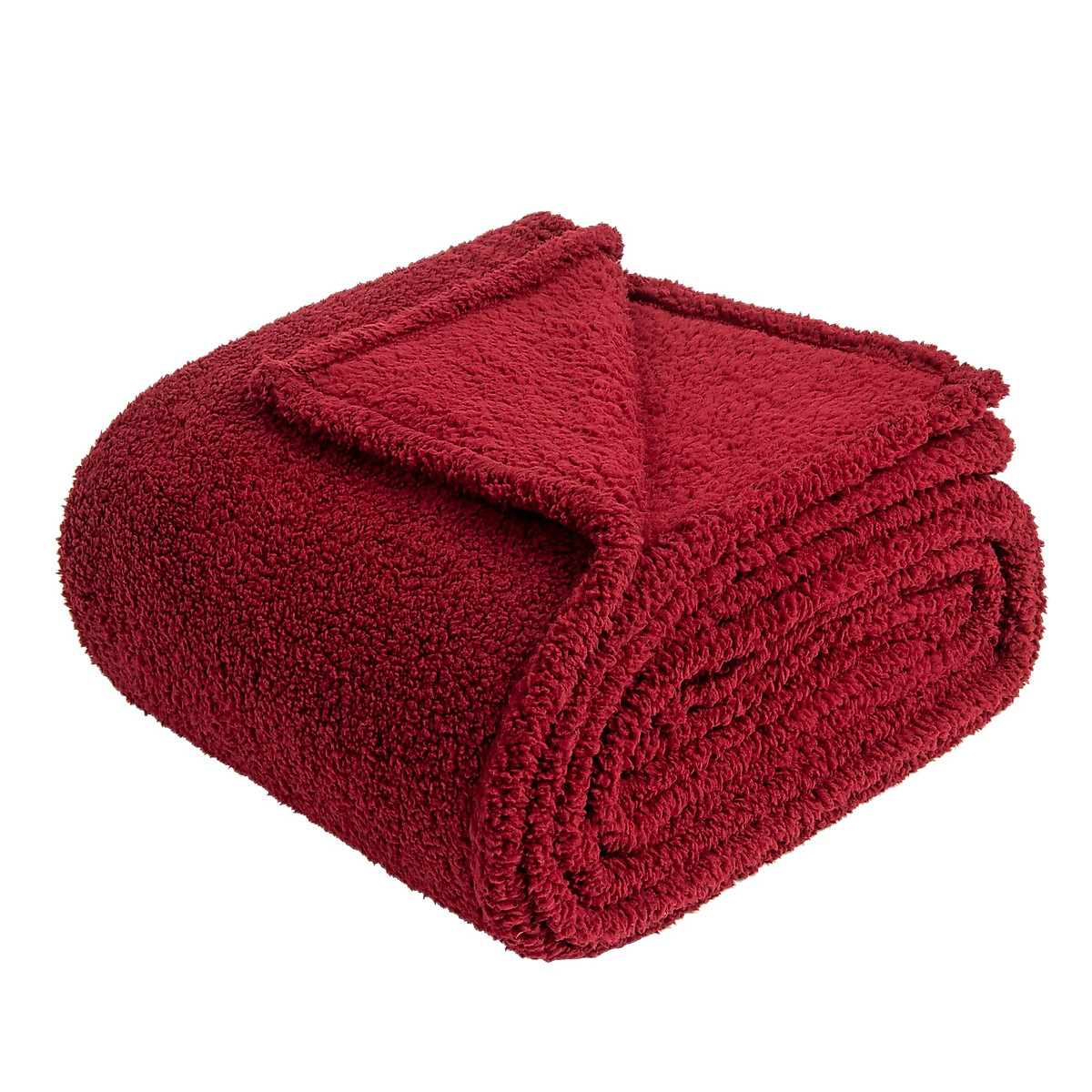 FFLMYUHUL I U Fuzzy Throw Blanket with Super Soft and Warm Throw Flannel Blanket … (Tz06-wine Red, 50" L x 60" W)