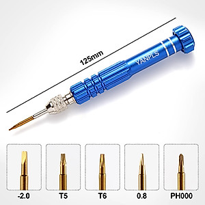 YANPLS Small Watch Eyeglass Screwdriver Set， Micro Precision Eyeglass Repair Screwdriver Kit Small Screwdriver Set for Electronics、Sunglasses、Jewelry（blue）