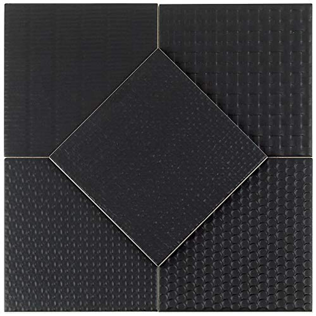Oakland Decor Black 6 in. x 6 in. 7mm Matte Porcelain Floor and Wall Tile (44 Pieces 10.76 sq. ft. / Box)