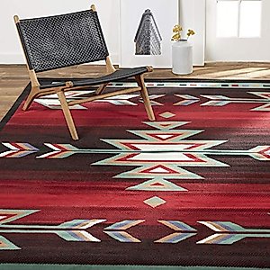 Home Dynamix Sagrada Southwest Area Rug , 7'8" x 10'7" inch , Black/Red/Ivory
