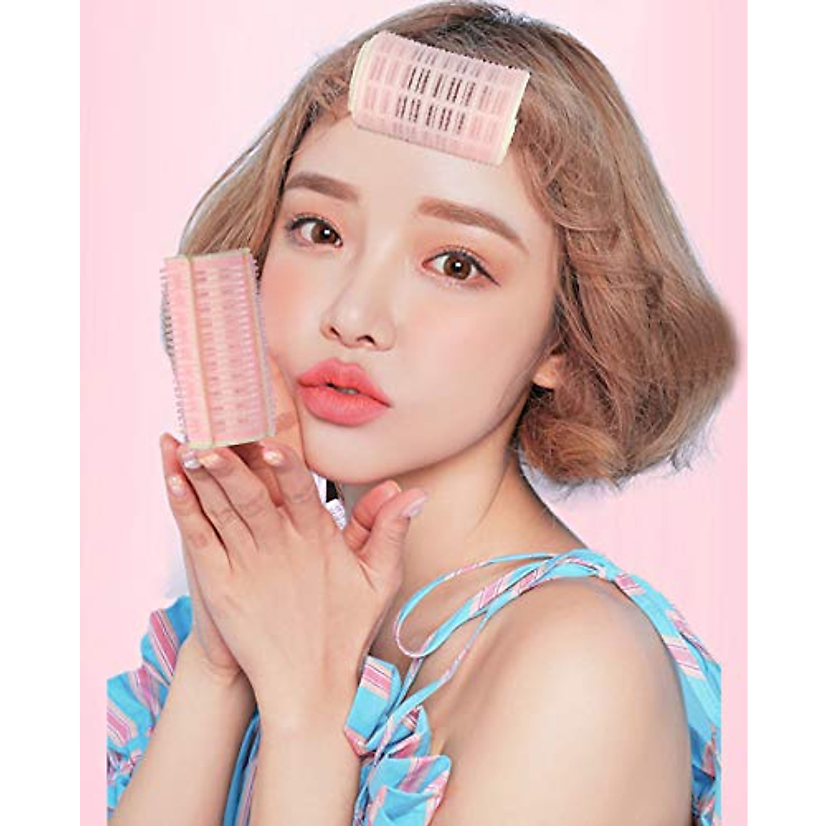 Bangs Roll,DIY Air Bang Hair Curlers Self-Adhesive Spiral Hair Rollers 2 Packs