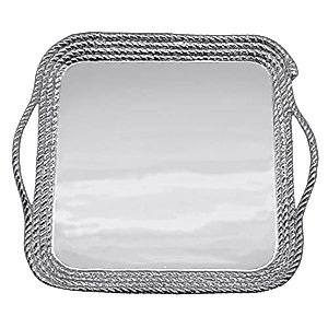 Mariposa Large Rope Platter, Silver