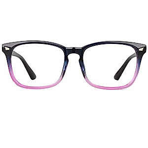 GQUEEN Fashion Glasses Non Prescription Fake Glasses for Women Men Clear Lens Gradient Purple, 201582