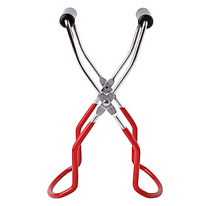 Eeoyu Canning Jar Lifter Tongs Stainless Steel Jar Lifter with Grip Handle for Home Kitchen (Red)