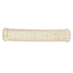 Natural Scottie Cotton Braided Clothes Line Rope - (7/32 Inch) - Cotton Rope Clothesline - All Purpose Laundry Line Dryer Rope (100 Feet)