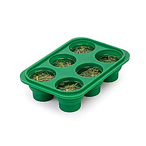 HIC Kitchen Prep-N-Freeze Mini Portion Tray with Lid, Collapsible LFGB Silicone, 2-Ounce Sections