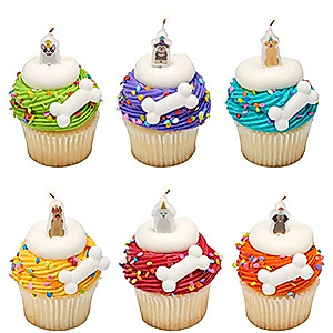 Bakery Crafts Birthday Party Puppy Dogs Shaped Cake Candles - 6 pc