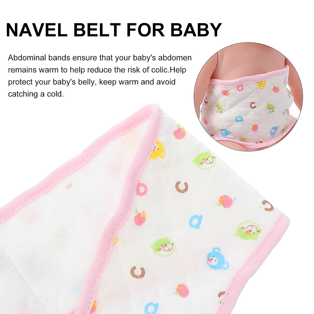 Healifty 3Pcs Baby Umbilical Hernia Belt Baby Belly Button Cord Band Infant Belly Wrap Adjustable Navel Belly Band Pink