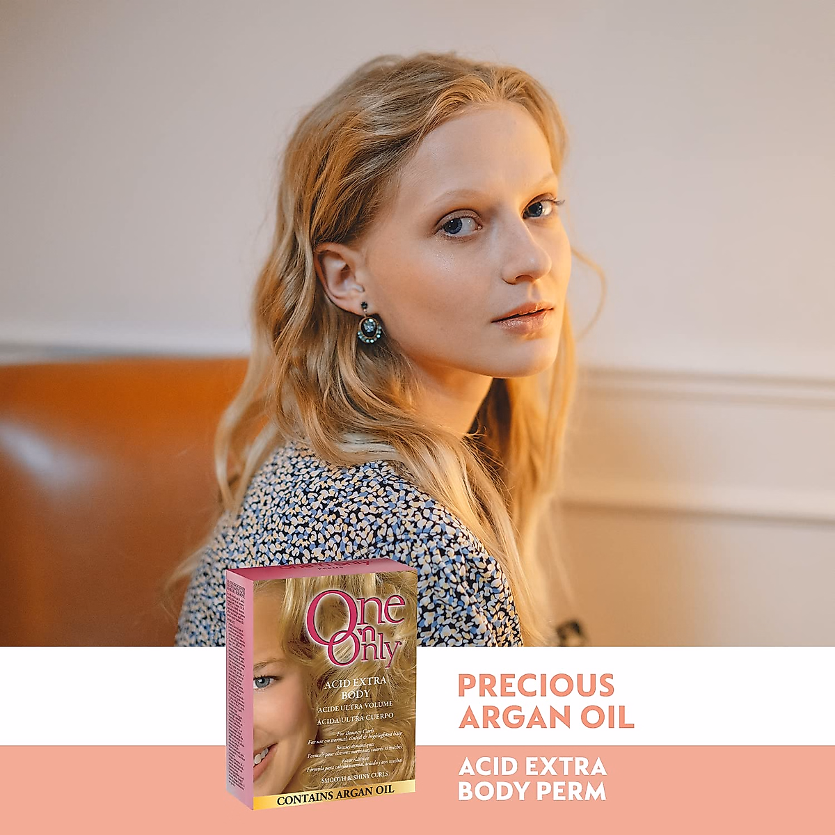 One 'n Only Acid Extra Body Perm with Argan Oil for Bouncy Curls, Leaves Hair Manageable, Firm and Even Curls, Great for Normal, Tinted, and Frosted Hair, Processing Without Dryness or Frizziness