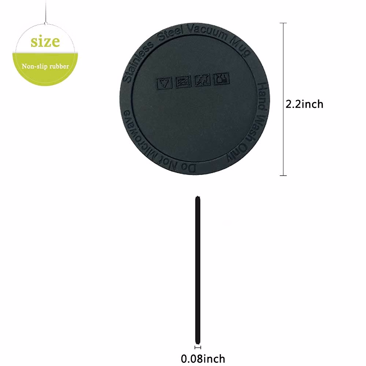 Chyesong 24PCS Silicone Bottom for Tumblers, Rubber bottoms sublimation Protective Anti-Slip with 3M Adhesive Skinny Tumblers , Mason Jars 12oz/15oz/17oz/20oz/30oz (56mm), Black