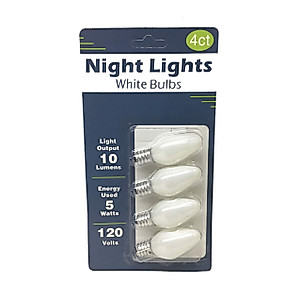UI PRO TOOLS Night Light Bulb White Pack of 4 (10 Lumens, 5 watts, 120 Volts)