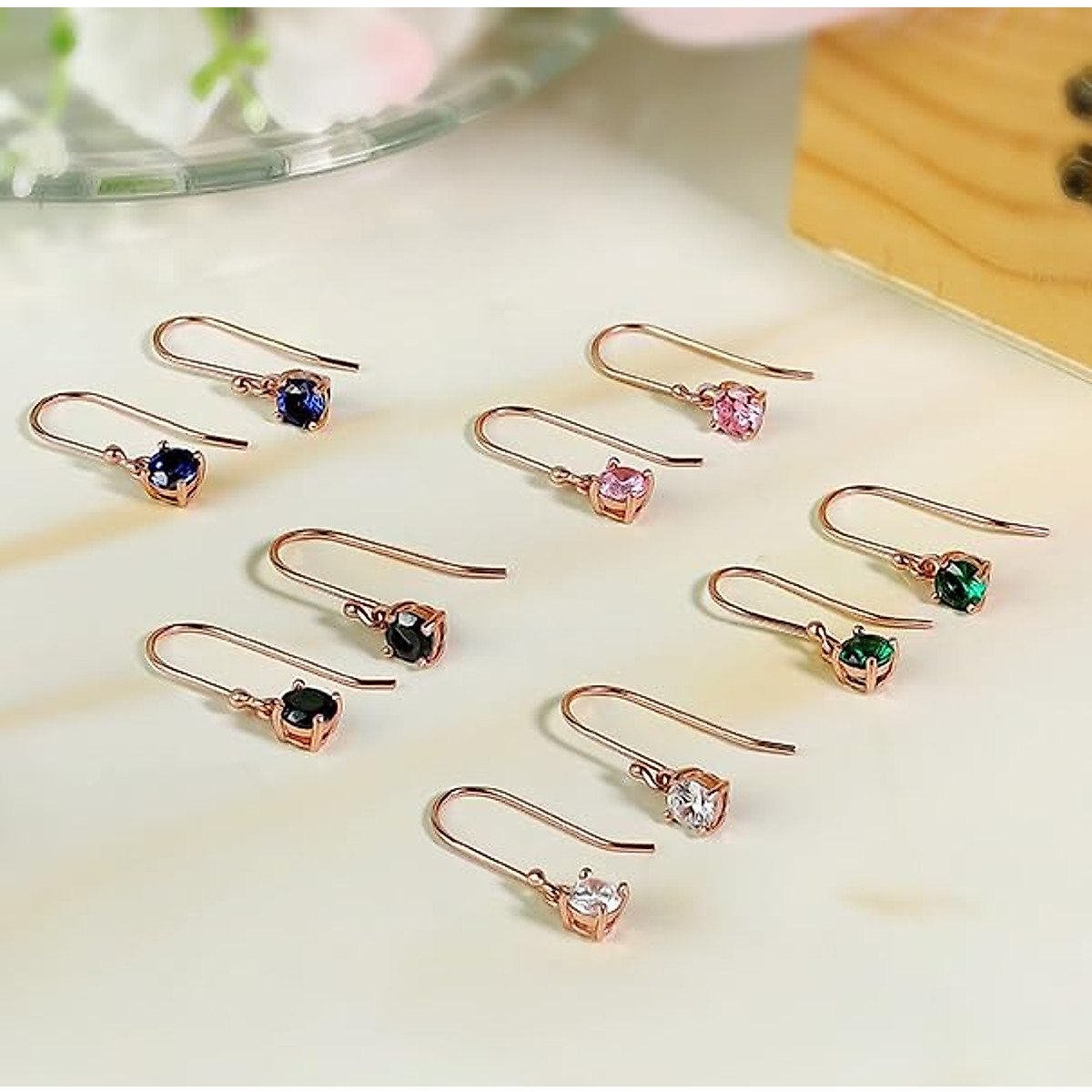 Hoops & Loops Sterling Silver Cubic Zirconia Round Dangle Earrings